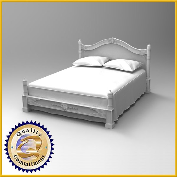 3d wooden bed model