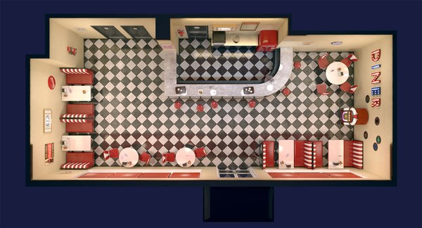 3d model of diner