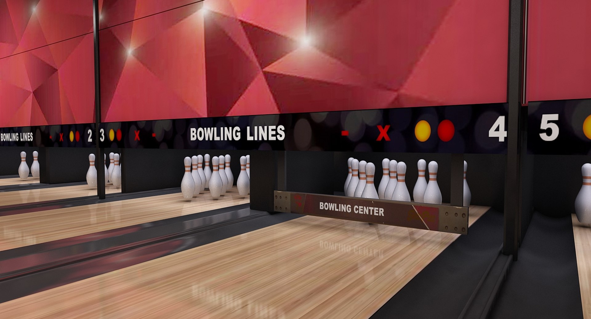 Bowling Arena 3D Model - TurboSquid 1321438