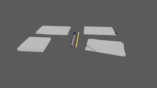 modèle 3D de Papiers stylo crayon - TurboSquid 1835838