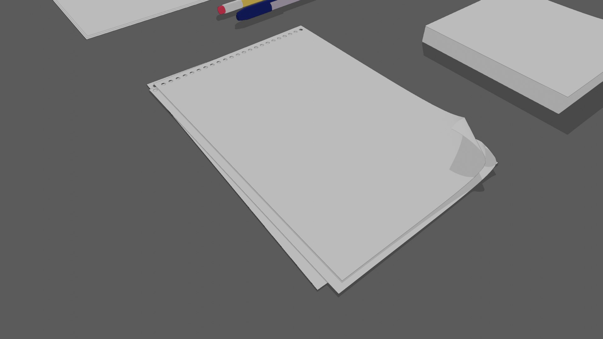 Papers Pen Pencil 3D Model - TurboSquid 1835838