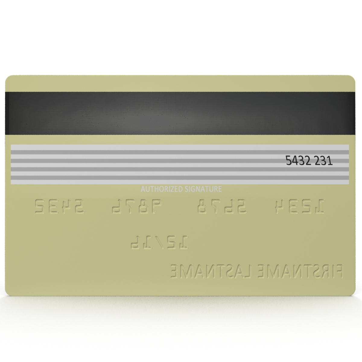 3d gold credit card modeled model