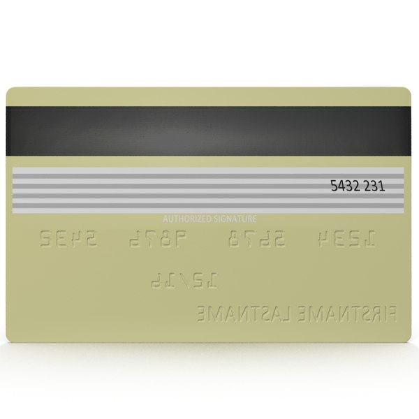 3d gold credit card modeled model