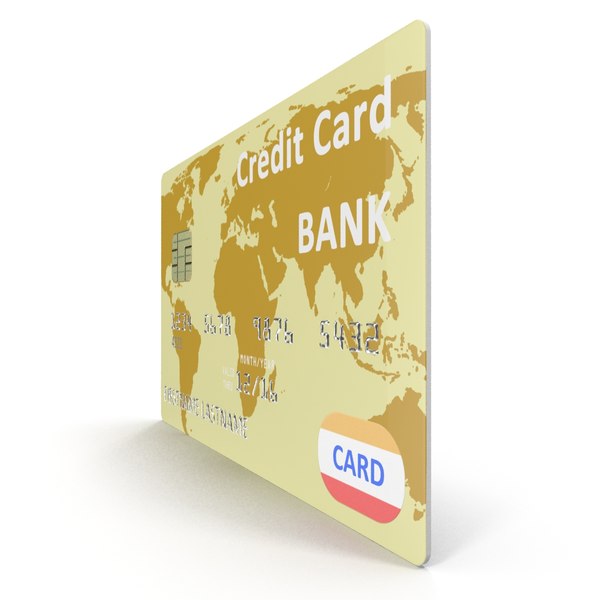 3d gold credit card modeled model