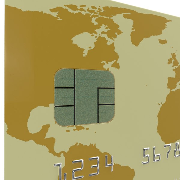 3d gold credit card modeled model