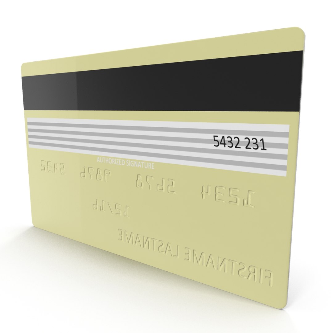 3d Gold Credit Card Modeled Model