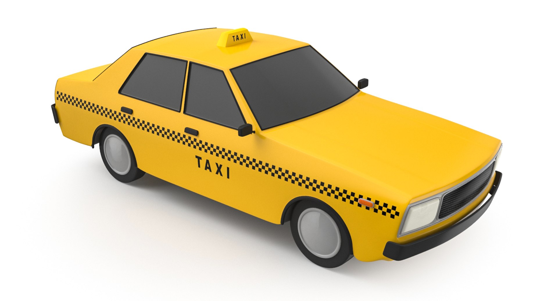3D cartoon taxi cab car model - TurboSquid 1292272
