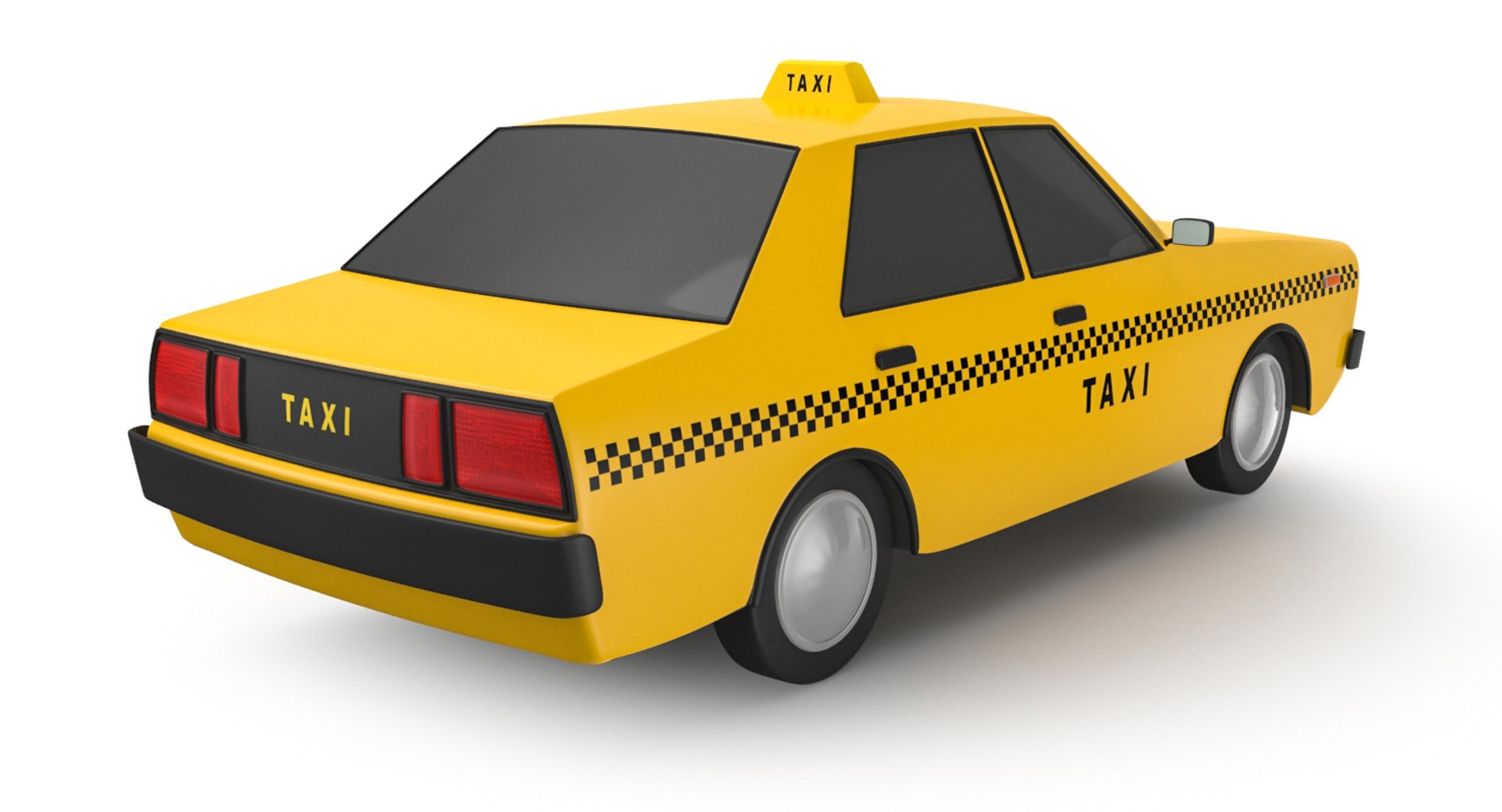 3D cartoon taxi cab car model - TurboSquid 1292272