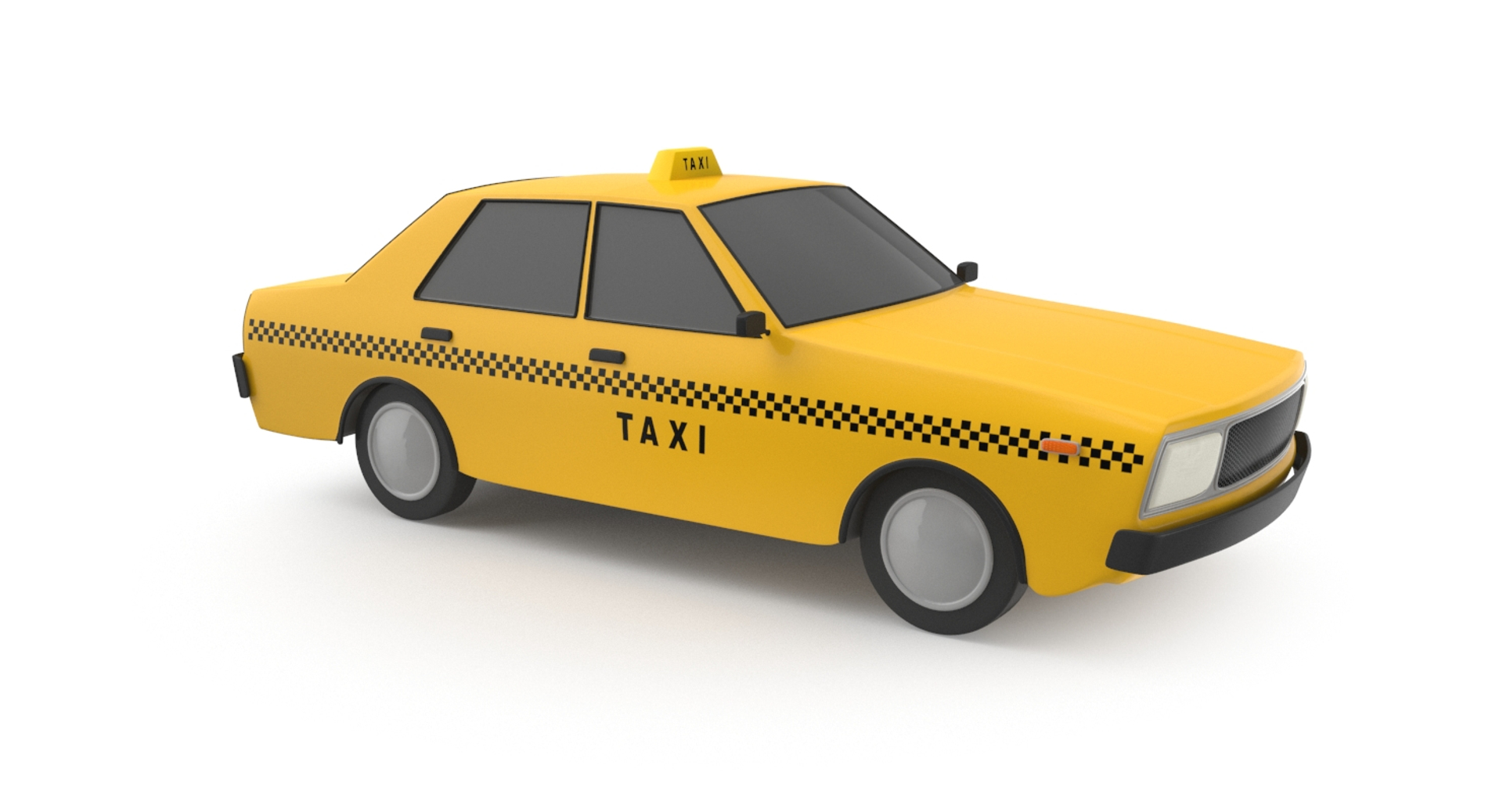 3D cartoon taxi cab car model - TurboSquid 1292272