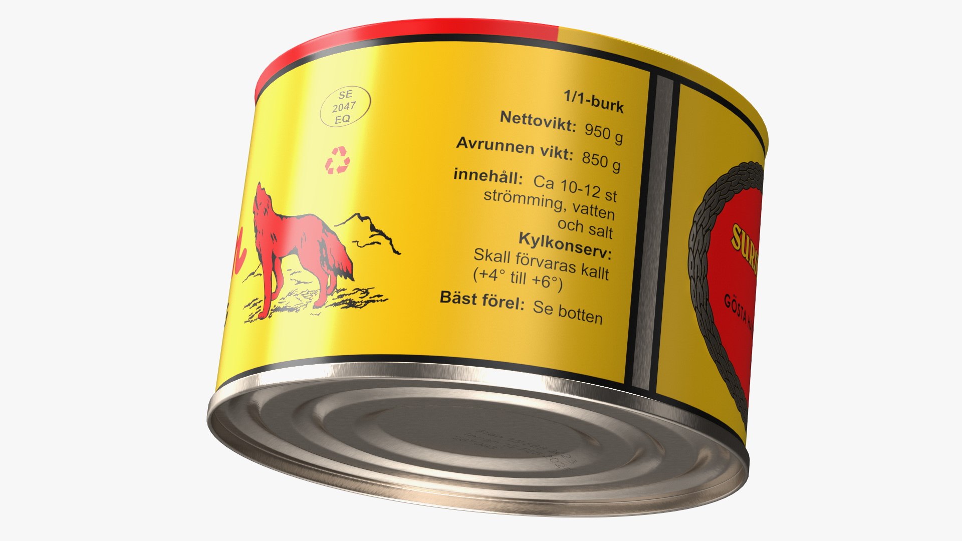 Can Of Surstromming Fermented Fish 850g 3D Model - TurboSquid 2152158