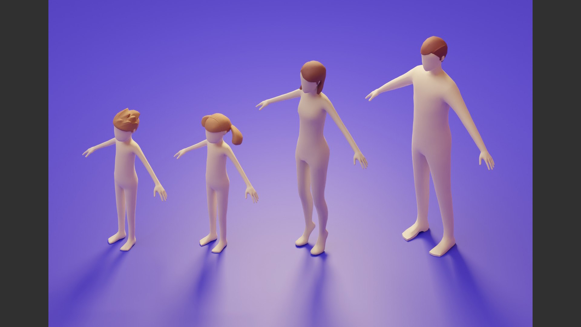 3D Low Poly 3D Stylized Character Base Body Mesh People Illustration ...