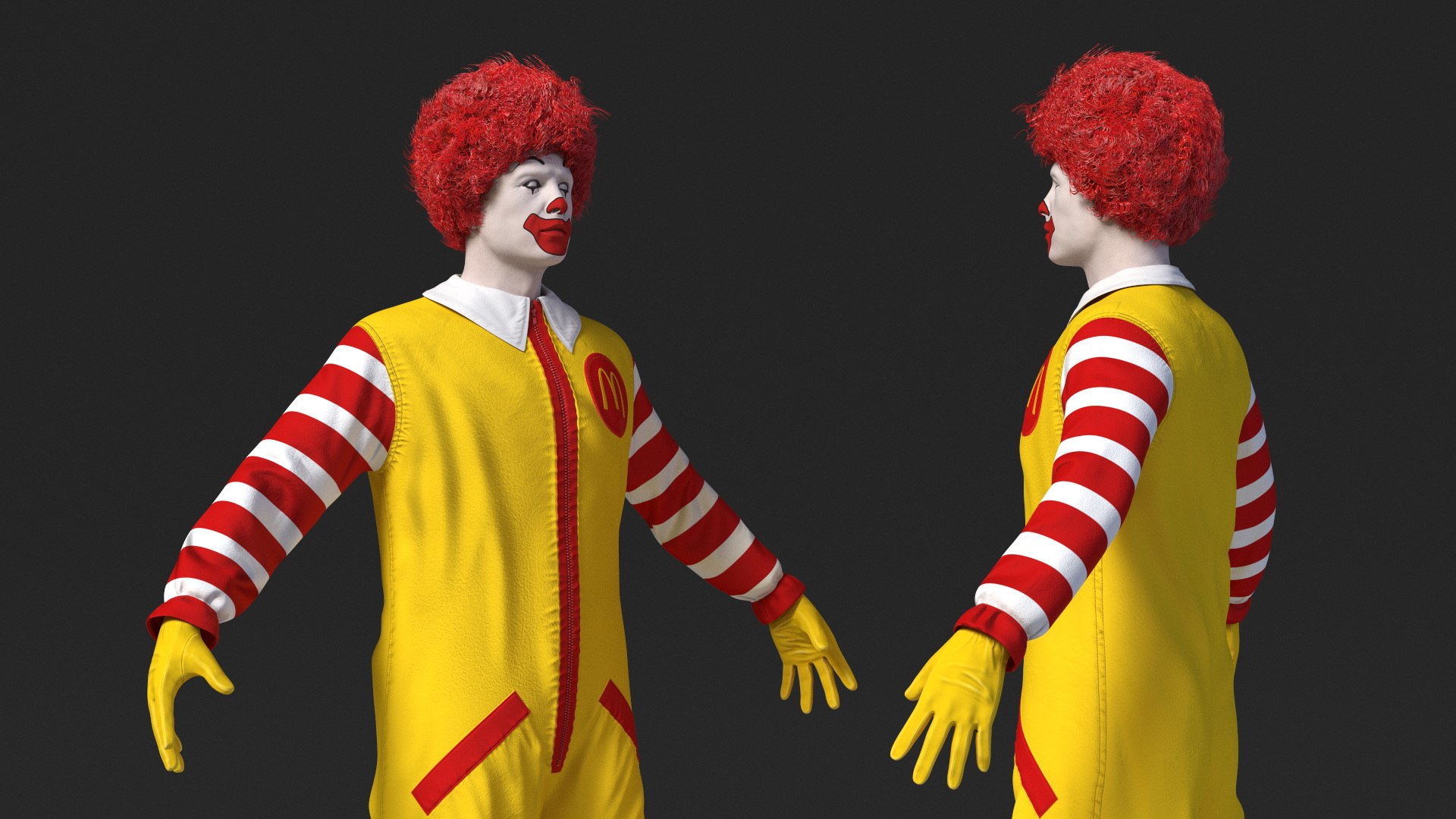 3D McDonalds Clown Fur For Maya - TurboSquid 2368356