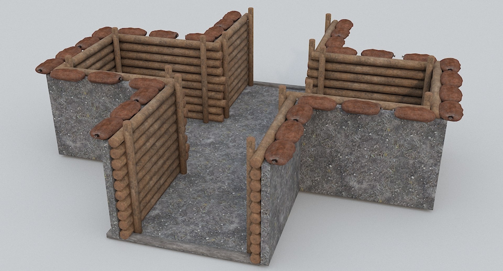 Modular Military Trenches 3D - TurboSquid 1739359