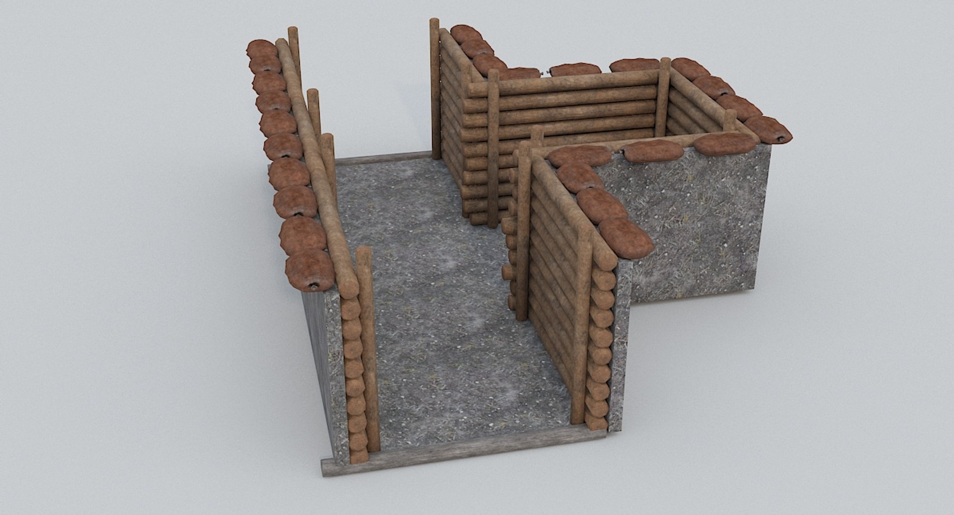 Modular Military Trenches 3D - TurboSquid 1739359