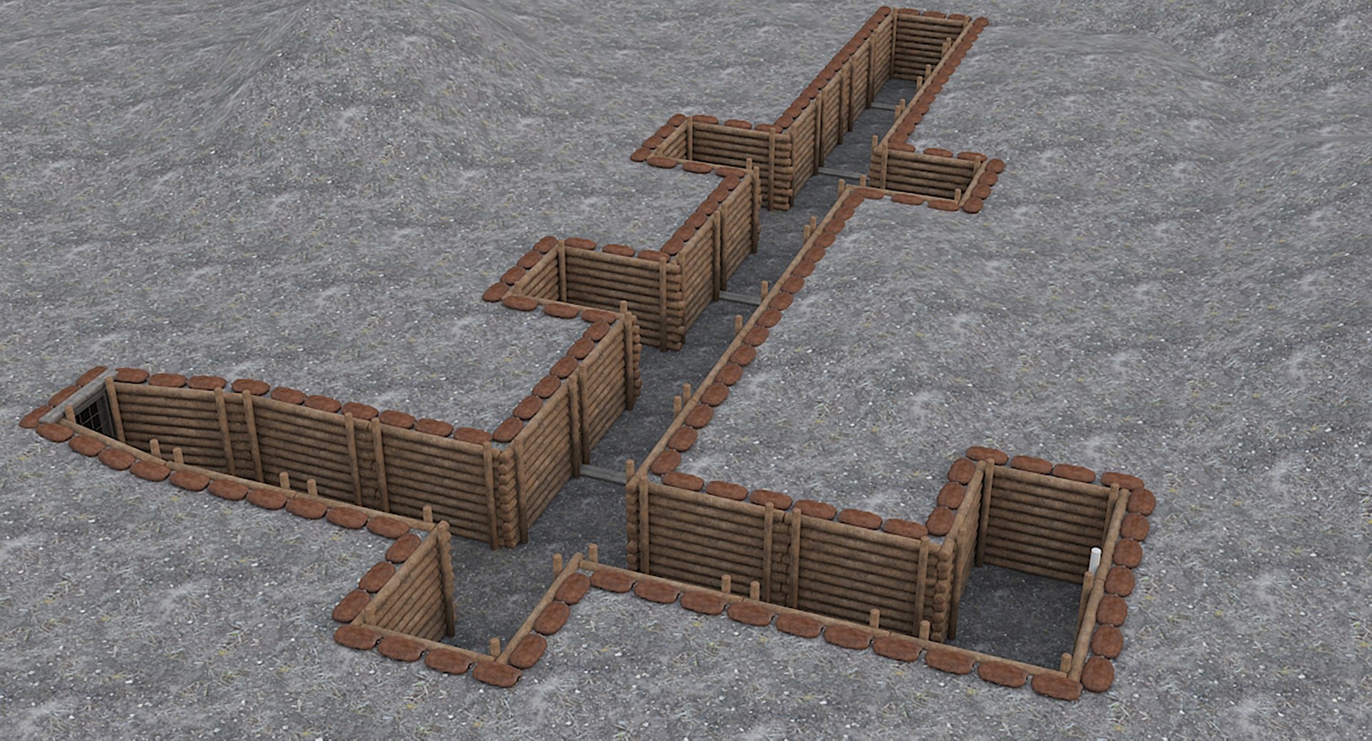 Modular Military Trenches 3D - TurboSquid 1739359