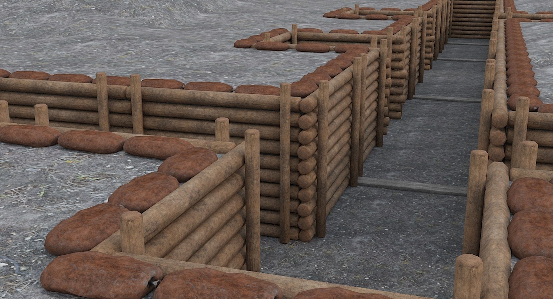 Modular Military Trenches 3D - TurboSquid 1739359