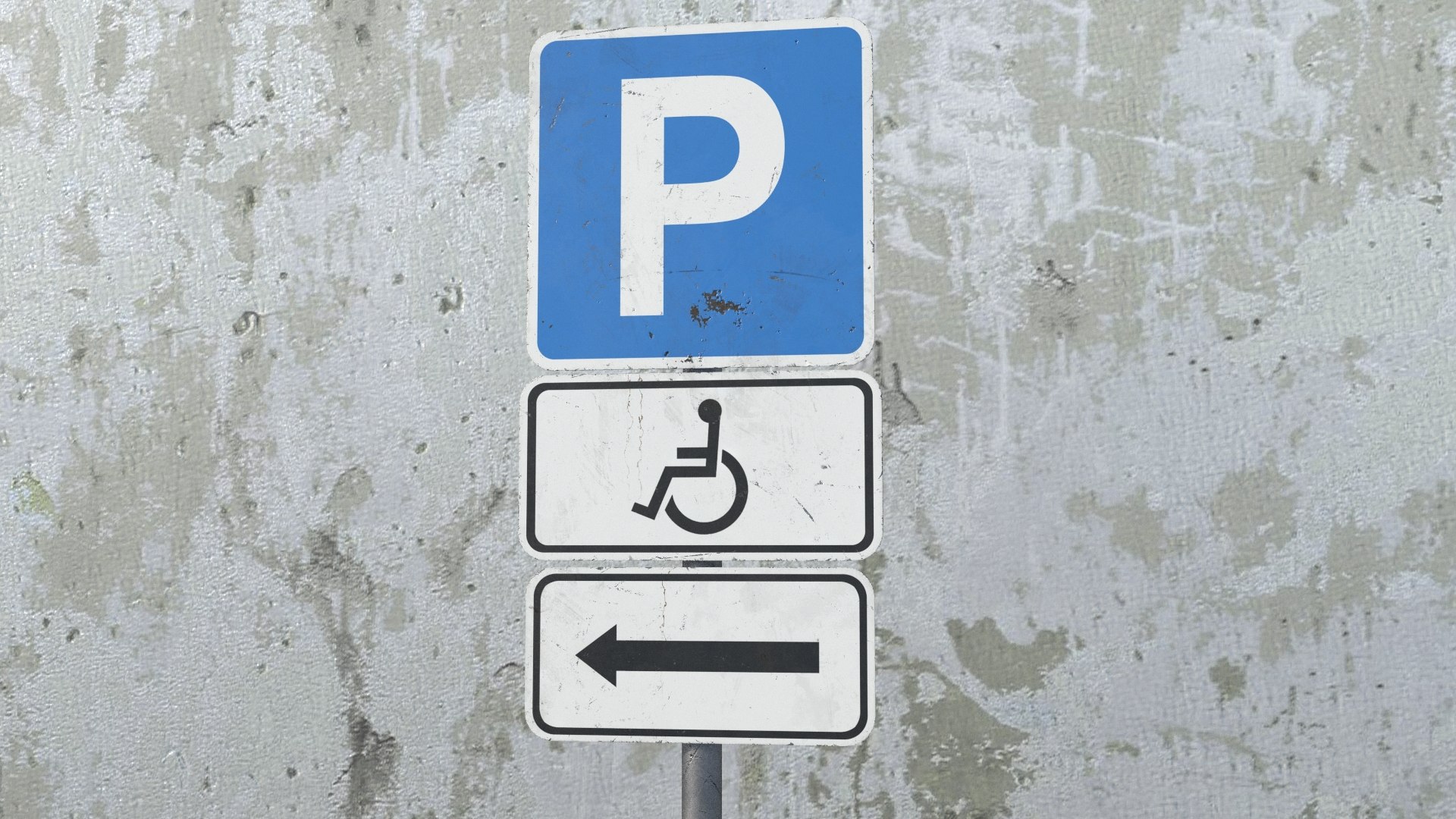 3D Handicap Parking Sign HD - TurboSquid 2073685