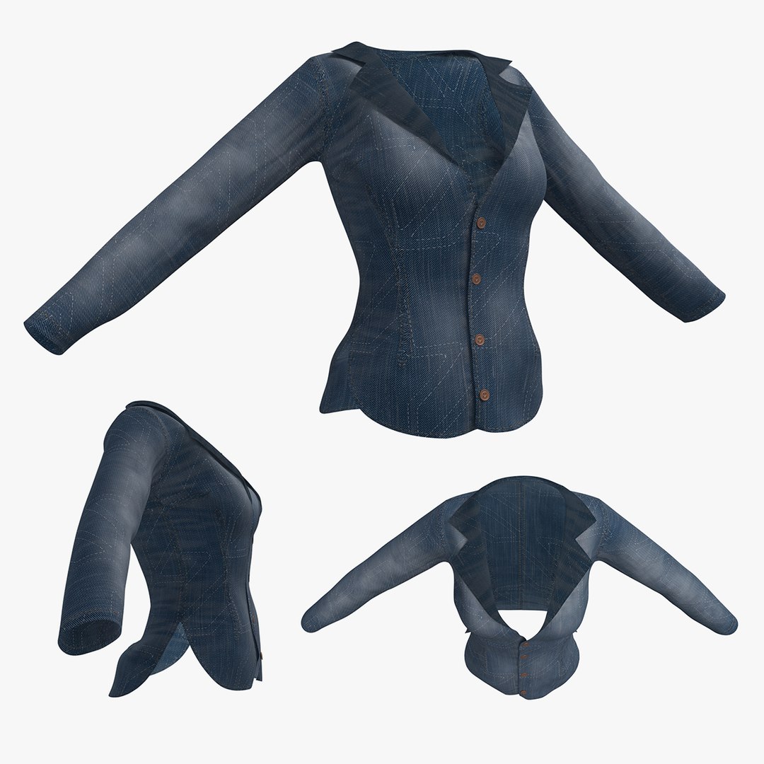 3D model Uniform Female Denim PBR - TurboSquid 1863265