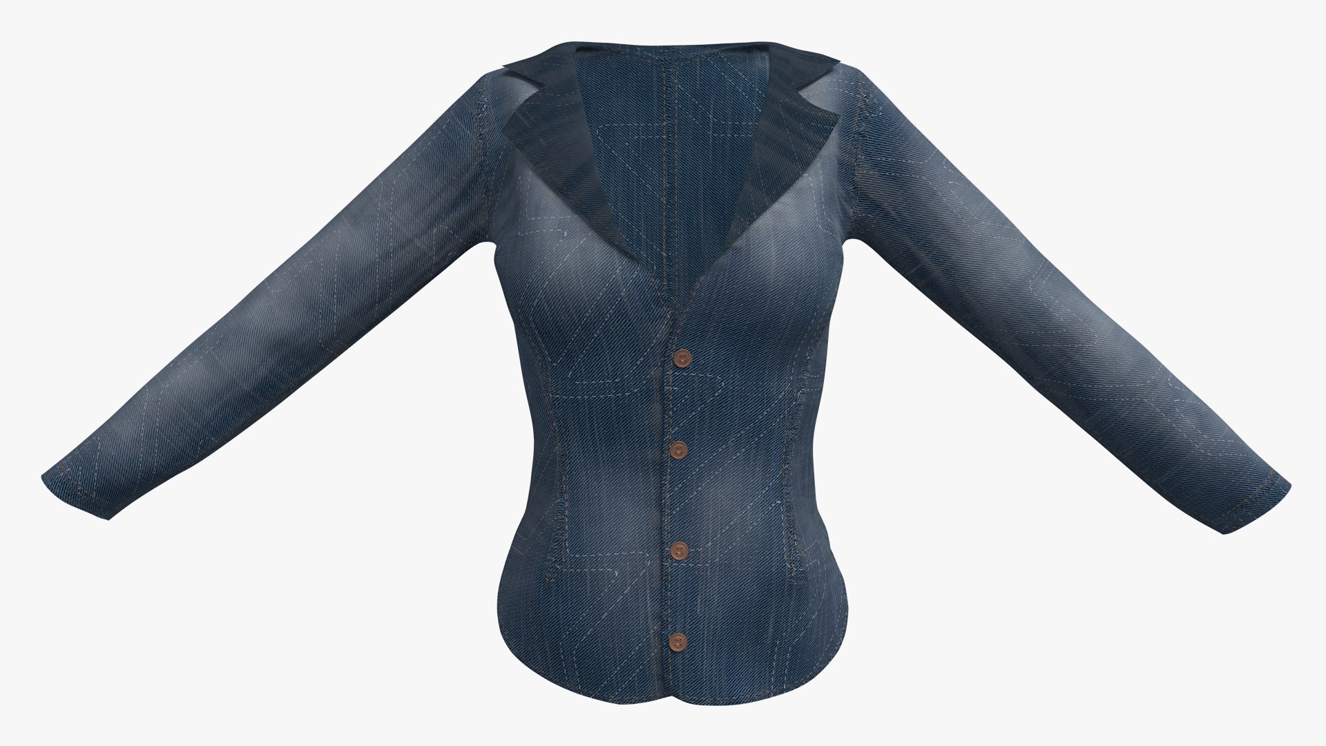 3D Model Uniform Female Denim PBR - TurboSquid 1863265
