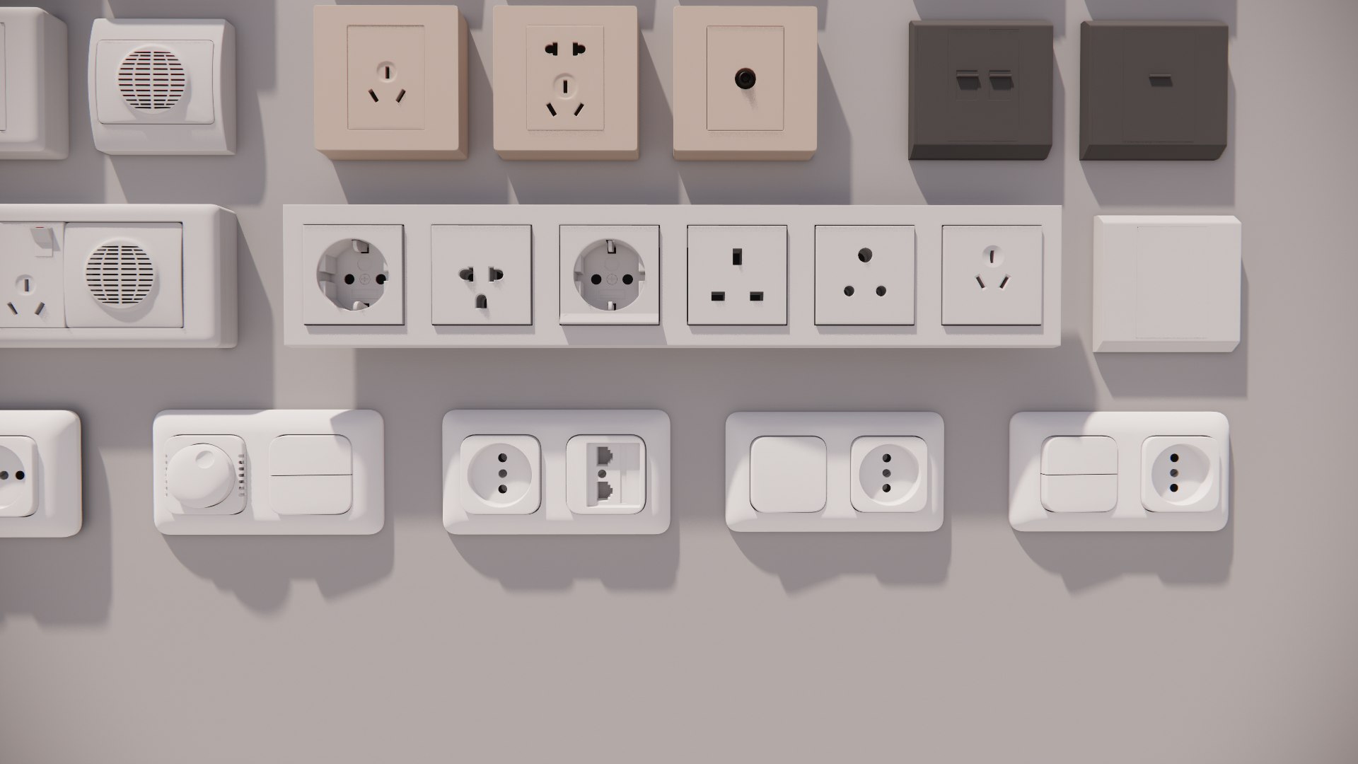 Switch And Outlet Collection-A8 3D Model - TurboSquid 2382317