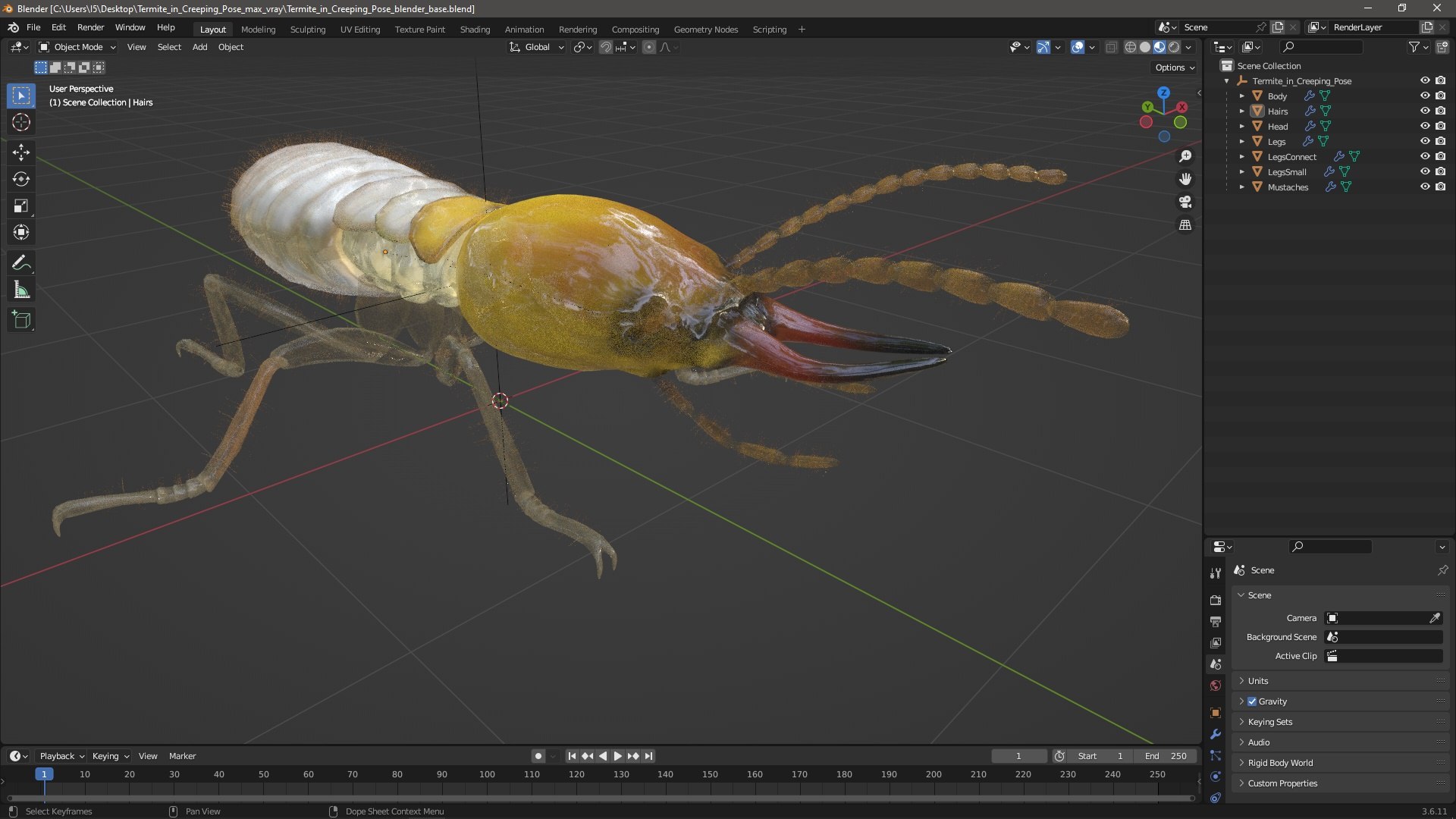 3D Termite In Creeping Pose For 3D Print - TurboSquid 2350657