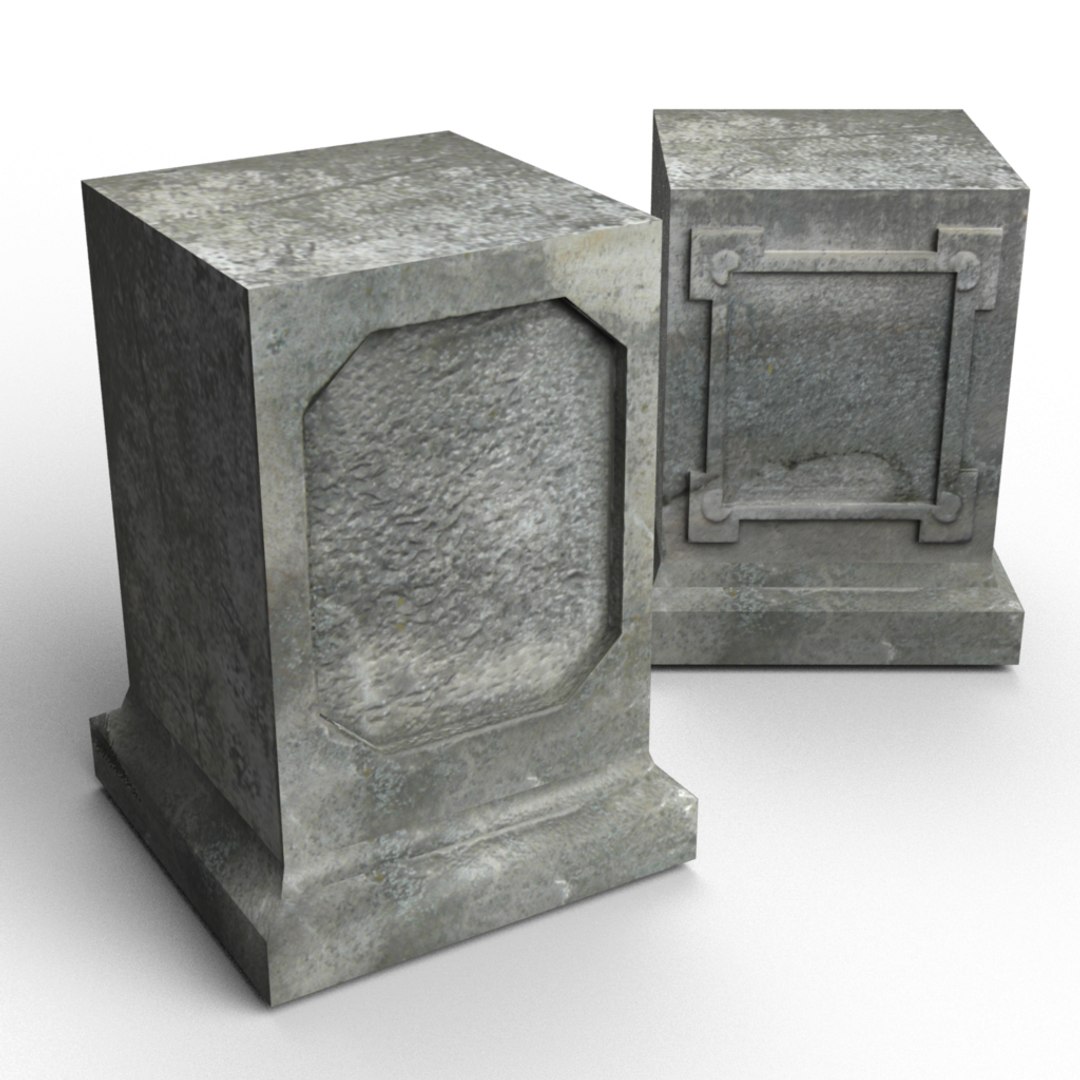 Low-poly Medieval Tombstones 3d Model