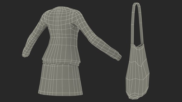 3D model Urban Style Girl Clothes Set - TurboSquid 1739620