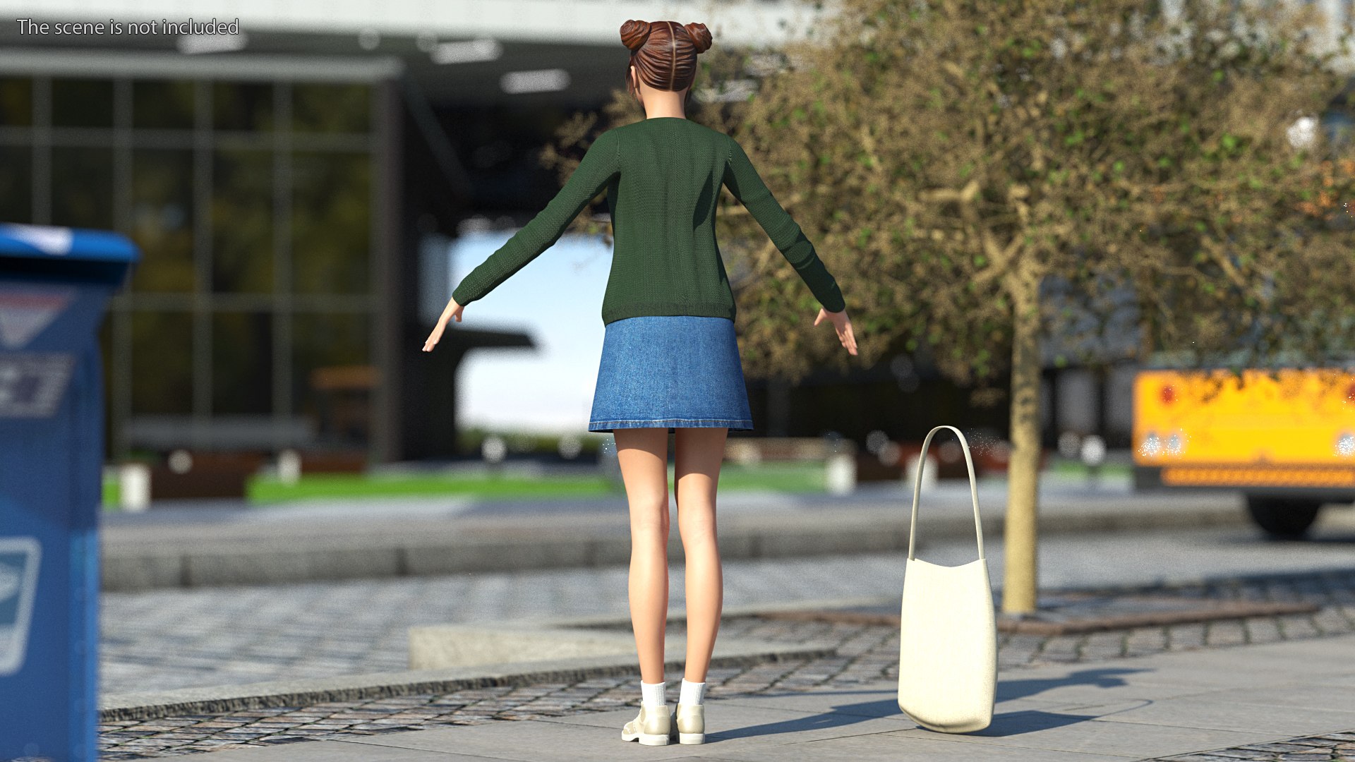 3D Model Urban Style Girl Clothes Set - TurboSquid 1739620