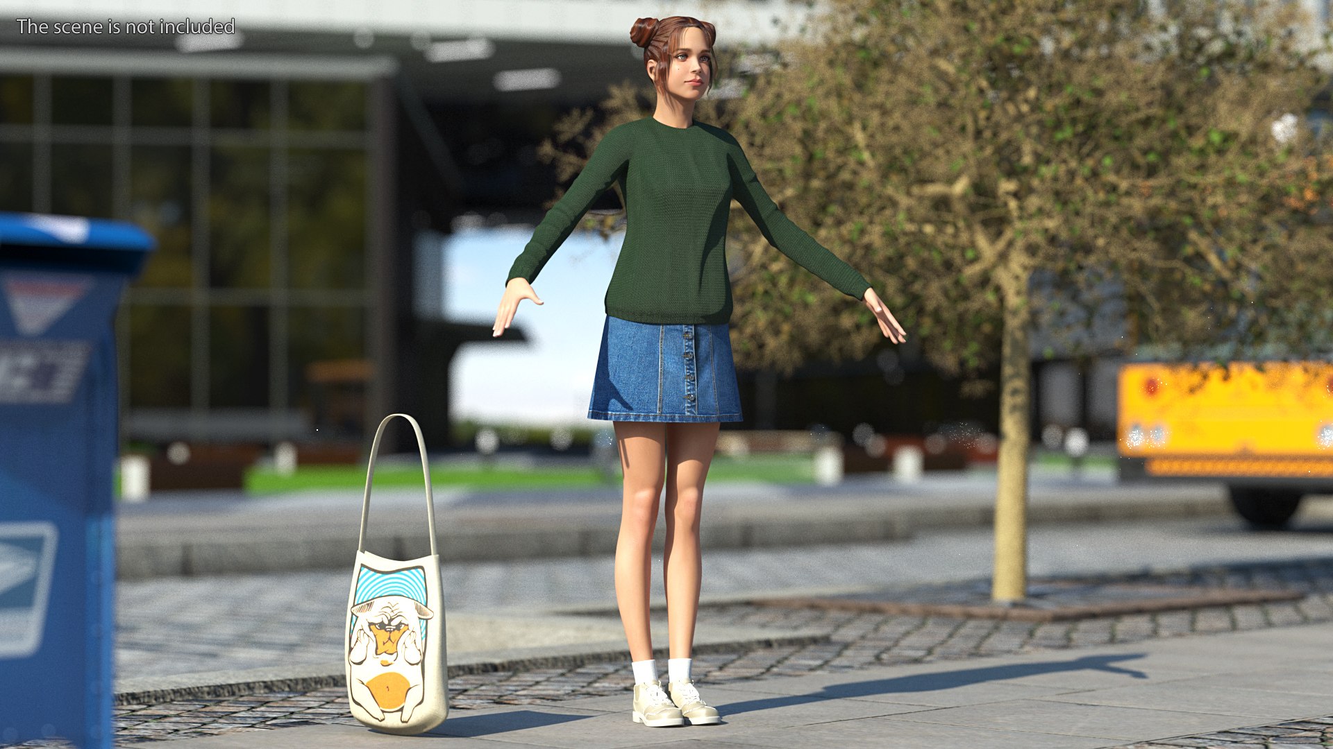 3D Model Urban Style Girl Clothes Set - TurboSquid 1739620