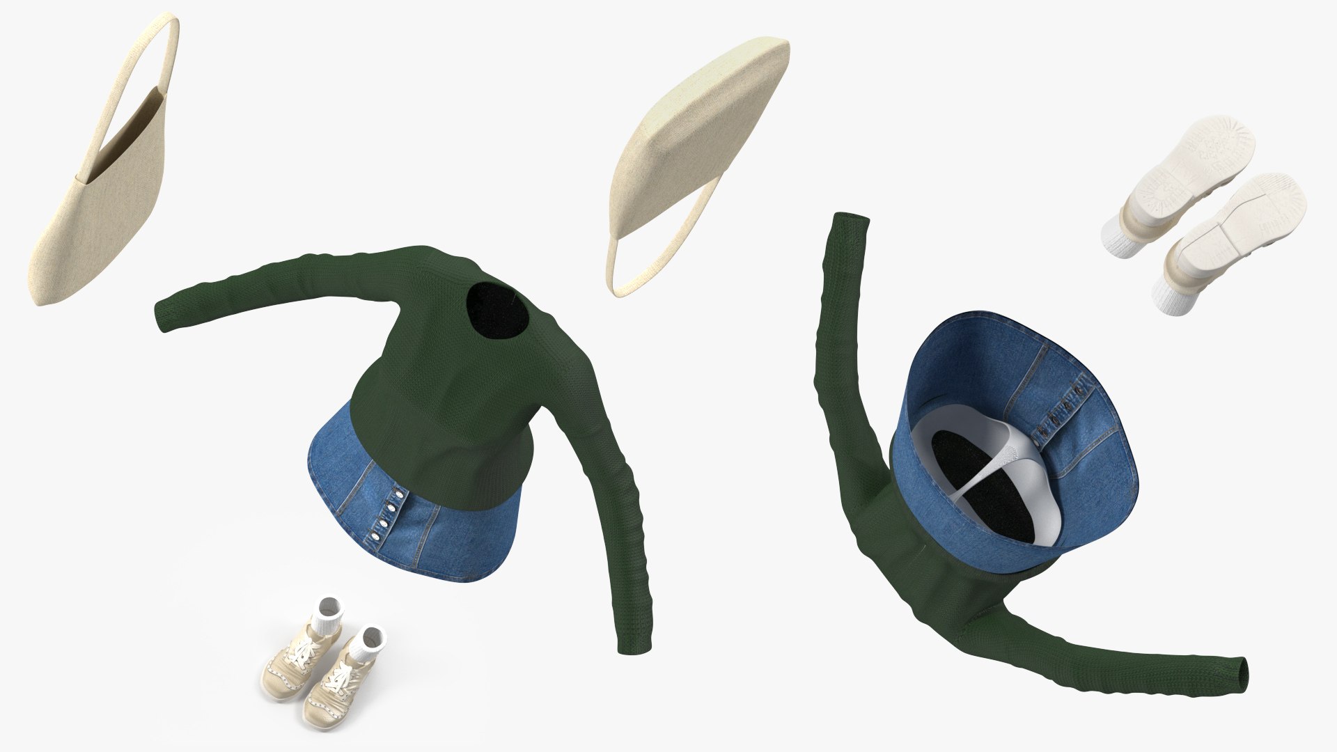 3D model Urban Style Girl Clothes Set - TurboSquid 1739620