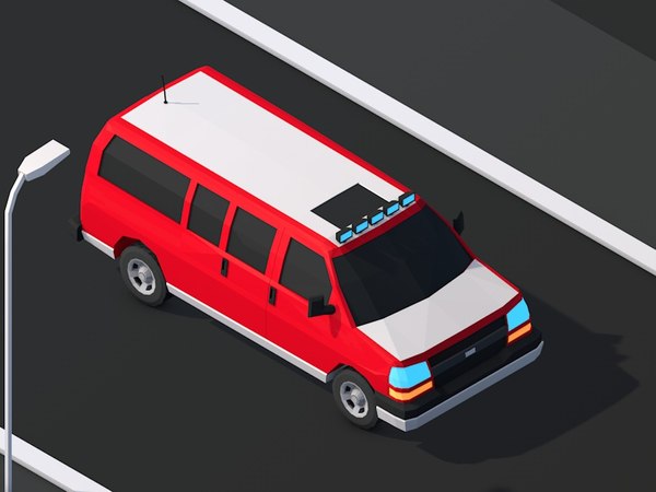 modelo 3d Vehículo de dibujos animados Low Poly Van - TurboSquid 1373165