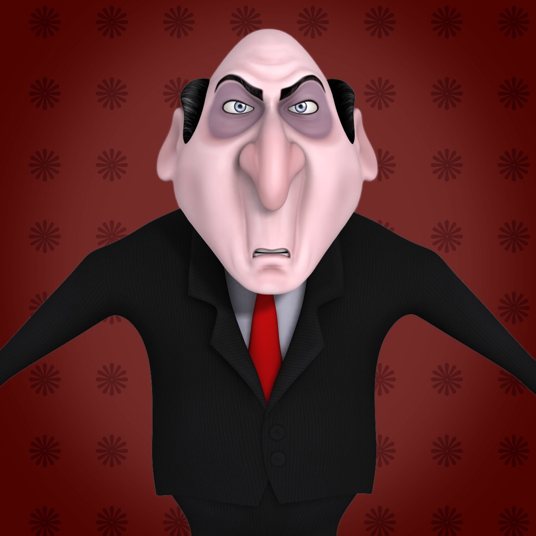 cartoon evil businessman 3d model