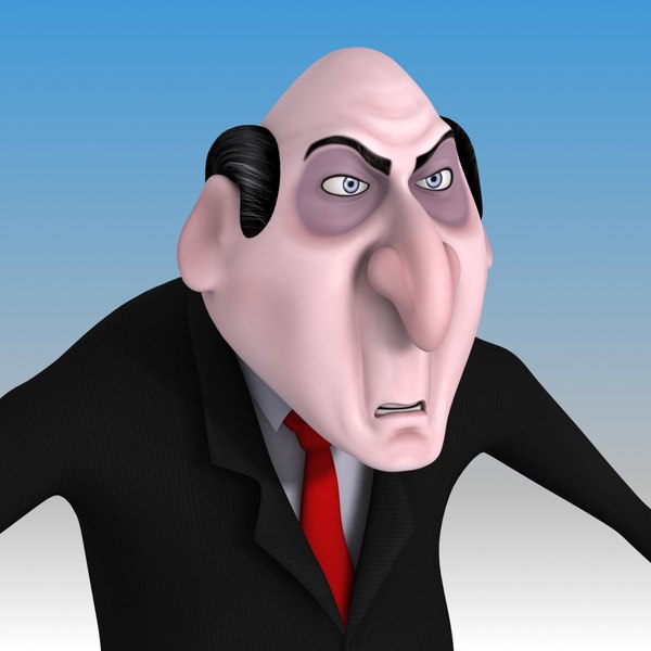 modelo 3d Cartoon Evil Businessman Boss - TurboSquid 743173
