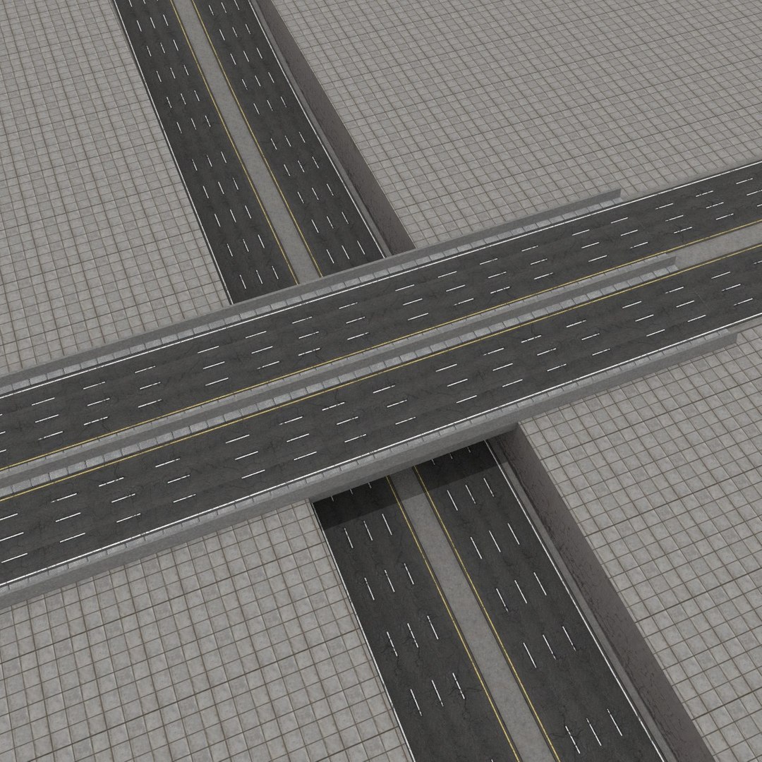 3d Model Road City Highways