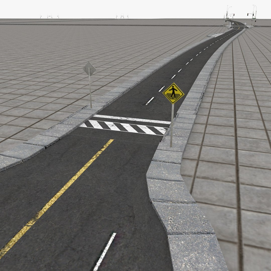 3d Model Road City Highways