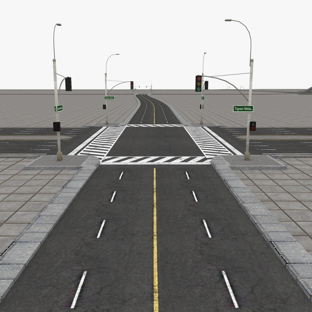 3d Model Road City Highways