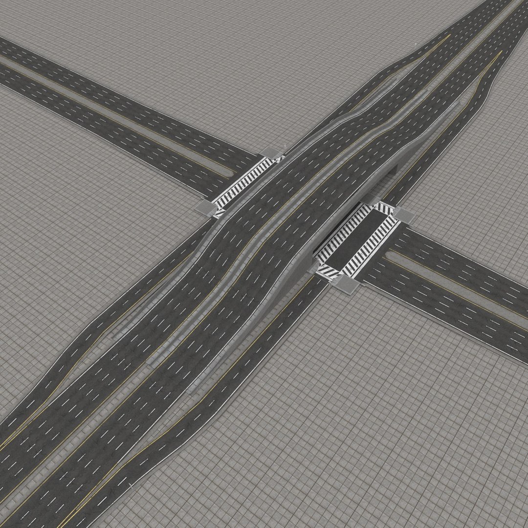 3d Model Road City Highways