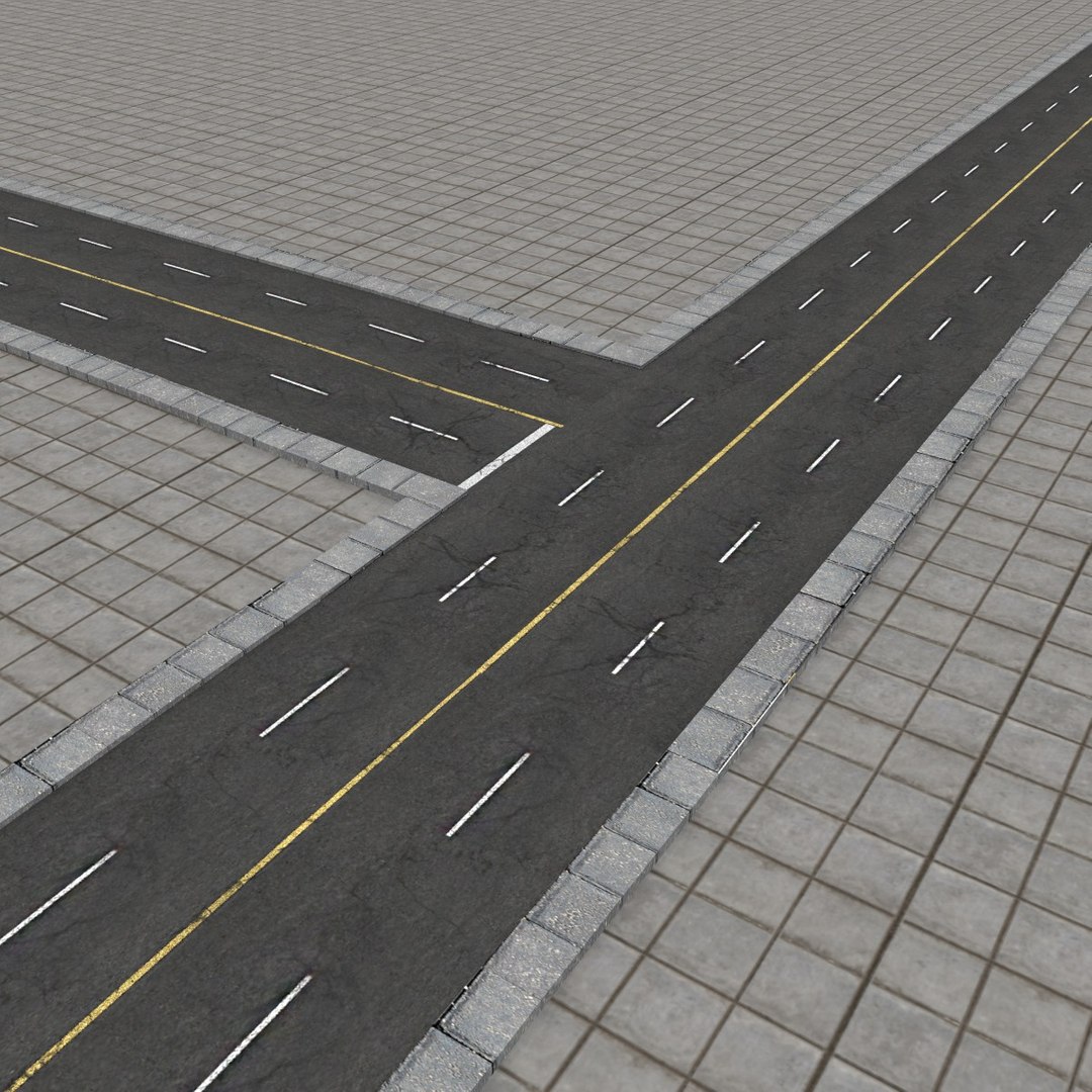 3d Model Road City Highways