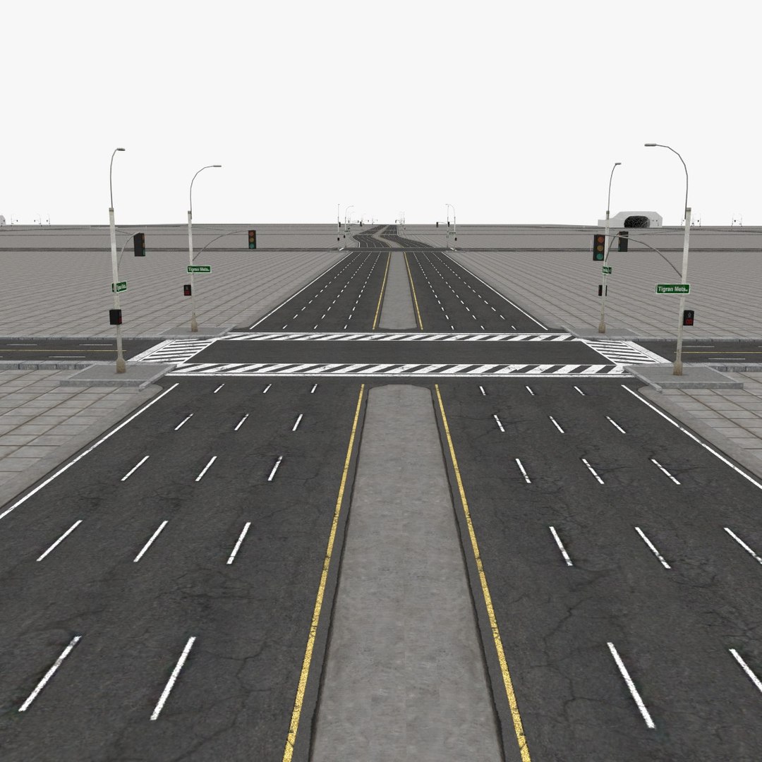 3d Model Road City Highways