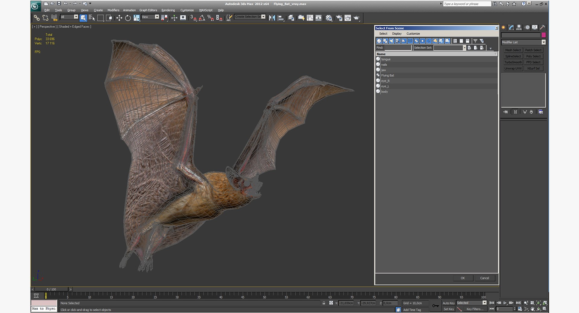 Flying Bat 3d Model