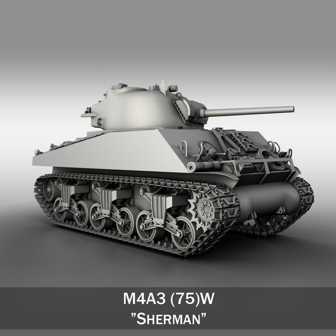 3d M4a3 Sherman - M4 Model