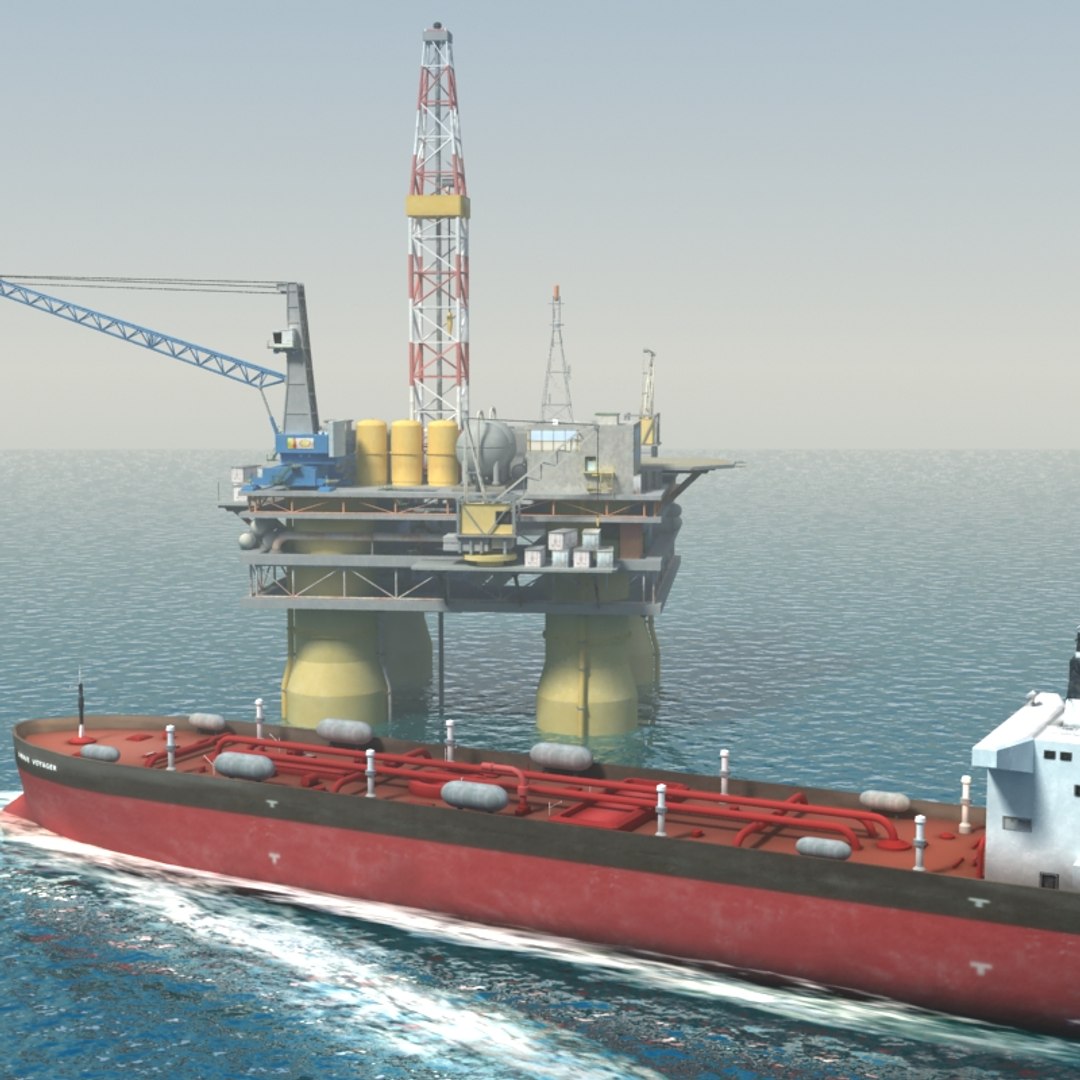 Oilrig Oil Tanker Rig 3d Max