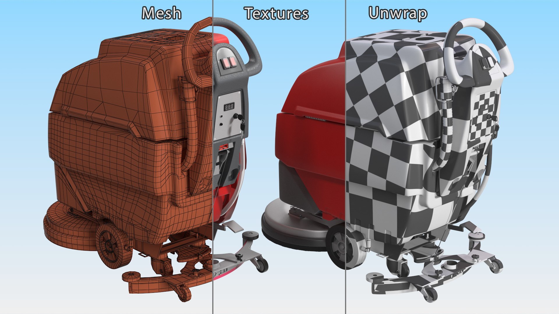 Floor Cleaning Machine Red 3D Model - TurboSquid 2223770