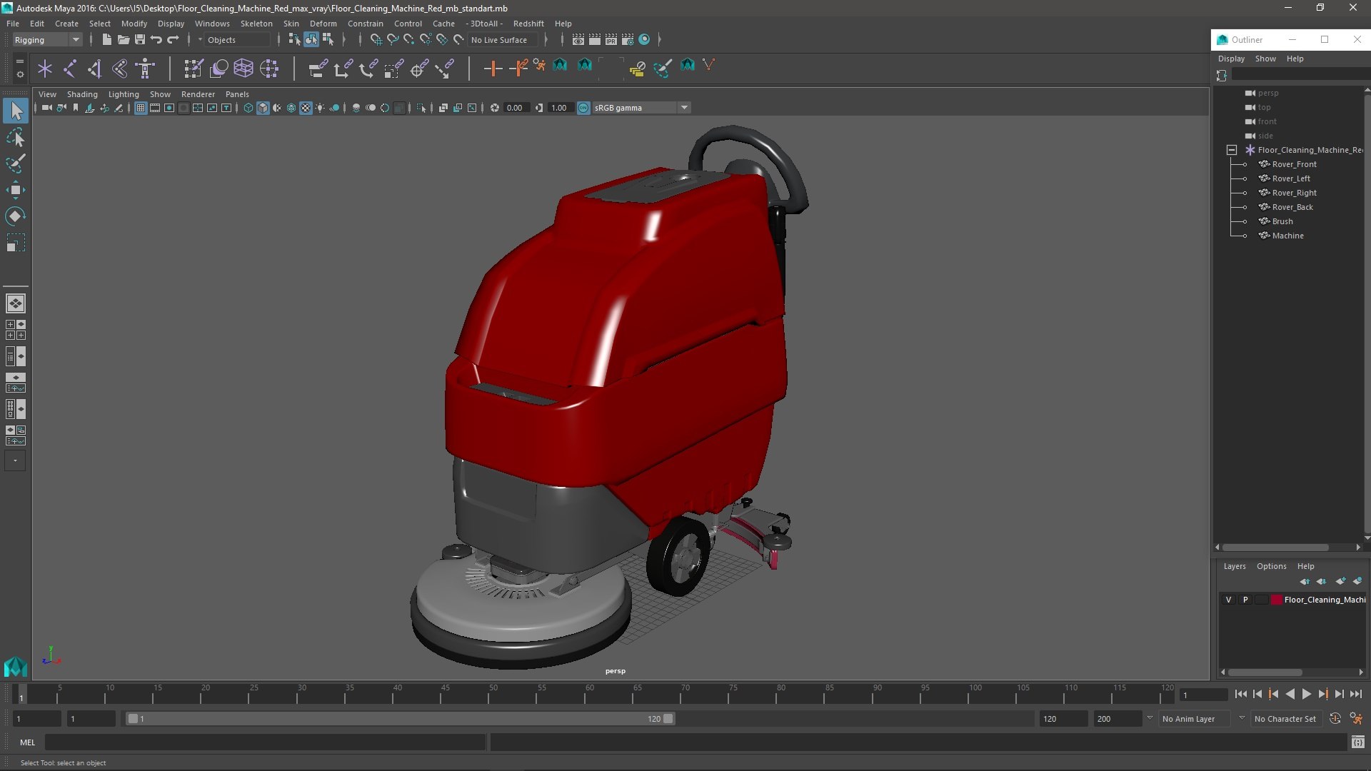Floor Cleaning Machine Red 3D Model - TurboSquid 2223770