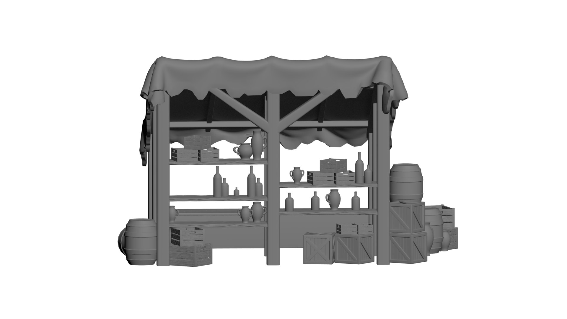 MedievalStand 3D - TurboSquid 2032066
