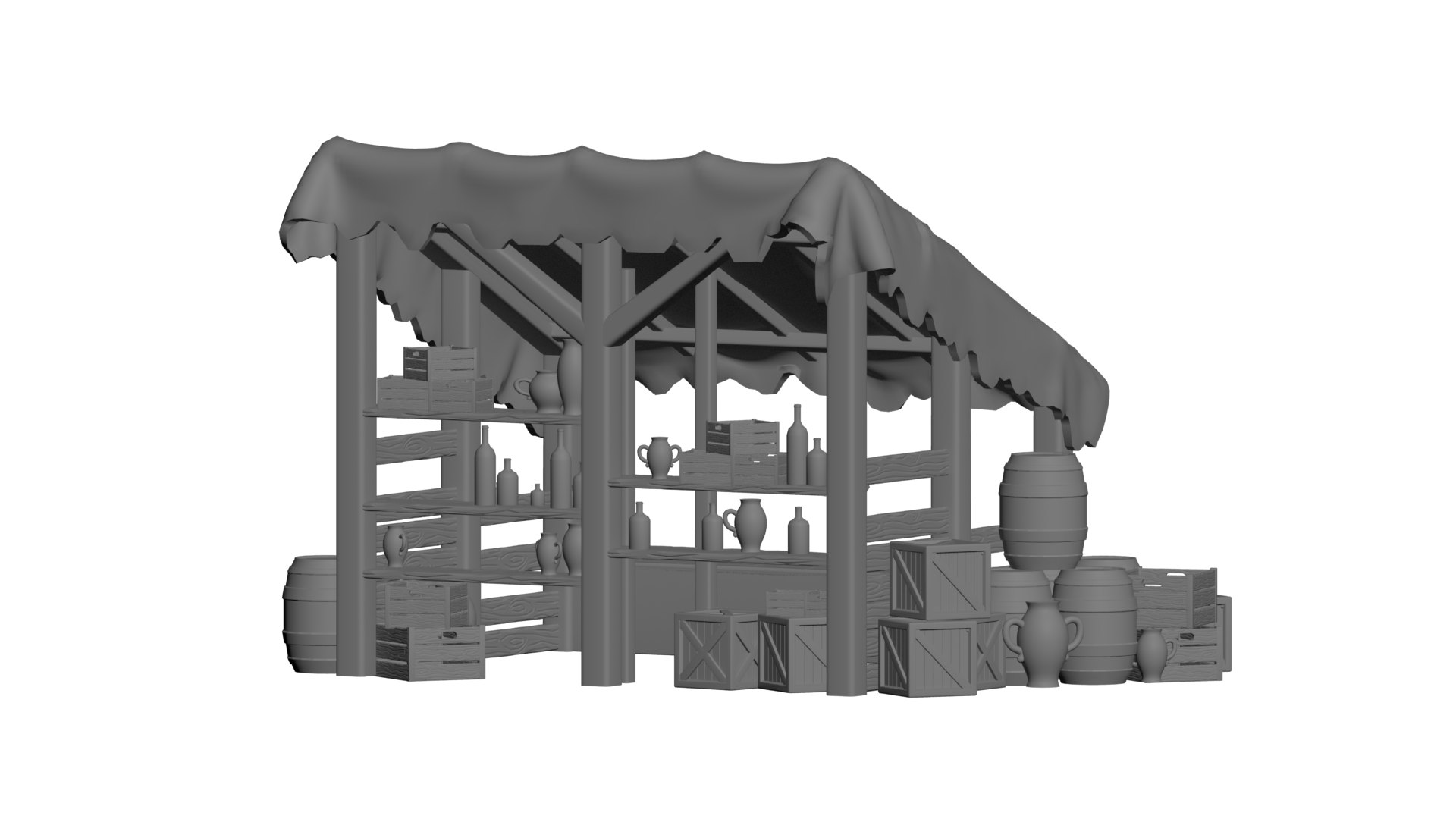 MedievalStand 3D - TurboSquid 2032066