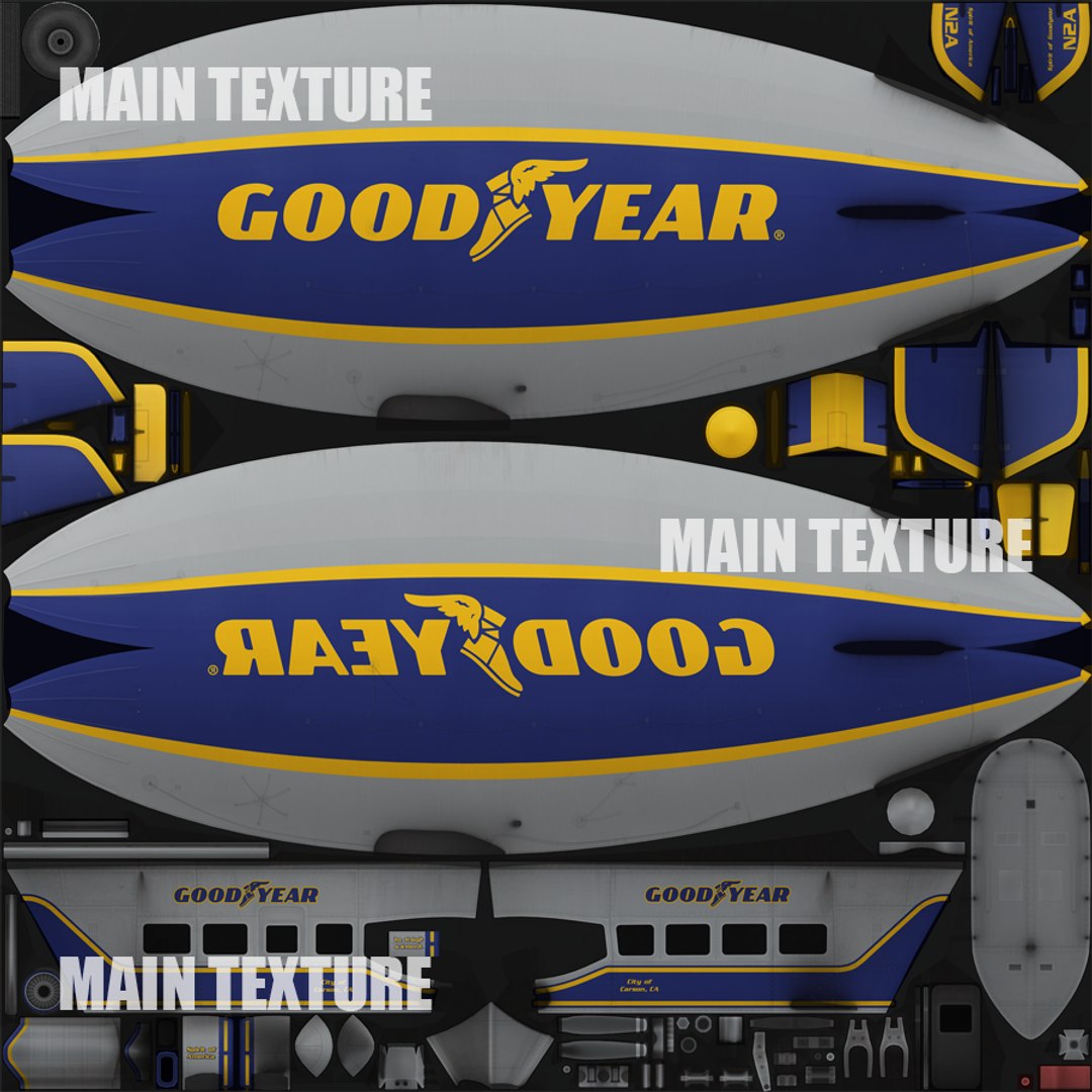 Low-poly Goodyear Blimp 3D Model - TurboSquid 1234212