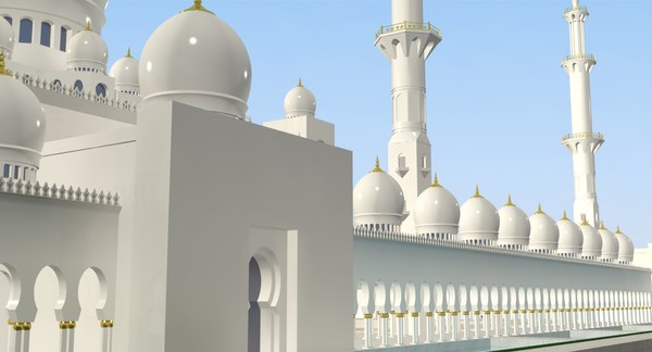 3d sheikh zayed mosque model