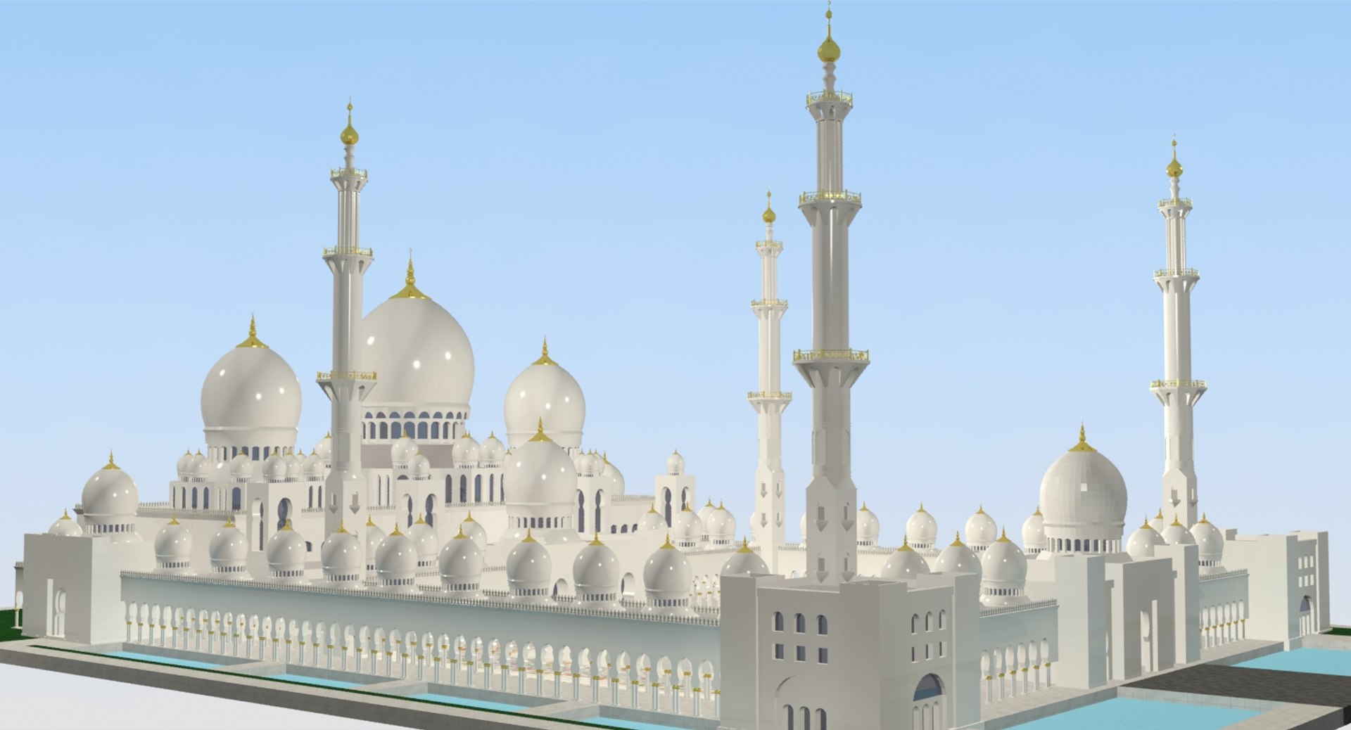 3d sheikh zayed mosque model