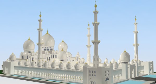 3d sheikh zayed mosque model
